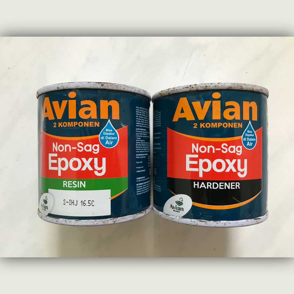 Jual AVIAN LEM EPOXY NON SAG 2 Komponen x 400 Gr = 800 Gram HARDENER ...