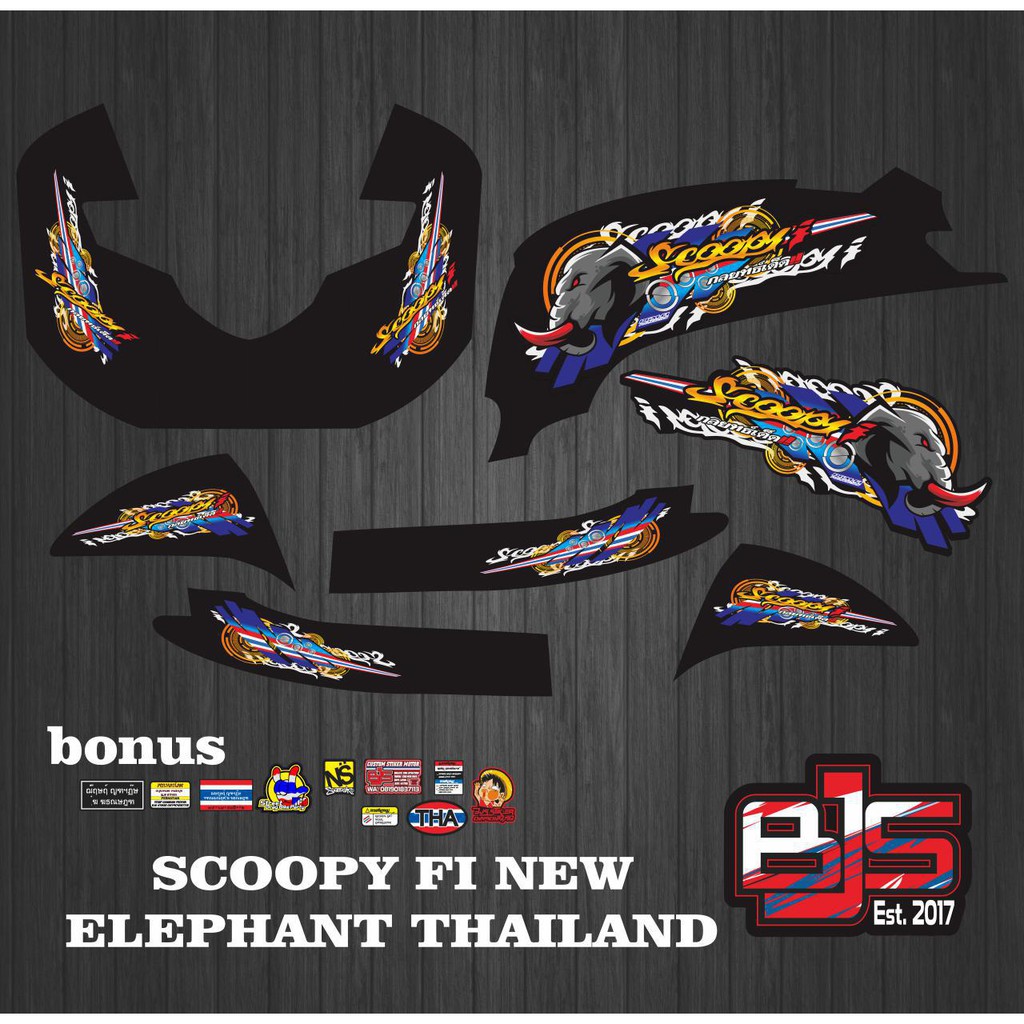 Jual [COD] Stiker Sticker Striping Scoopy fi New elephant thailand ...