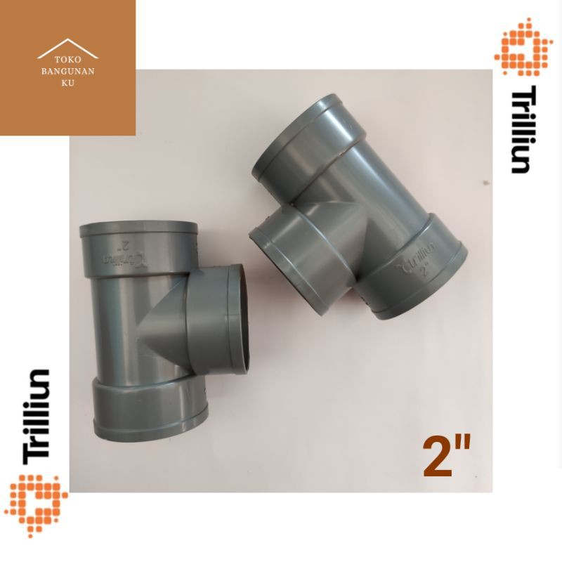 Jual Tee 2 inchi Trilliun T cabang tiga sambungan paralon pipa pvc | Shopee Indonesia