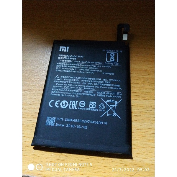 Jual Baterai ORI copotan Redmi Note 5 Pro (BN45) | Shopee Indonesia