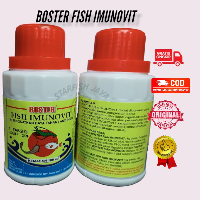 Jual Boster Fish Imunovit 100 ml Meningkatkan Daya Tahan Ikan dan Udang ...