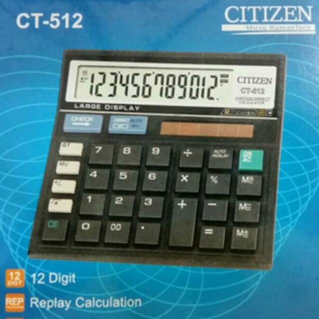 Jual Kalkulator Citizen CT-512 Calculator 12 Digit | Shopee Indonesia