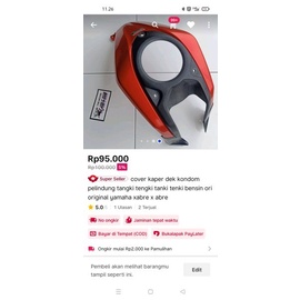 Jual cover kaper dek kondom pelindung tangki tengki tanki tenki bensin ...