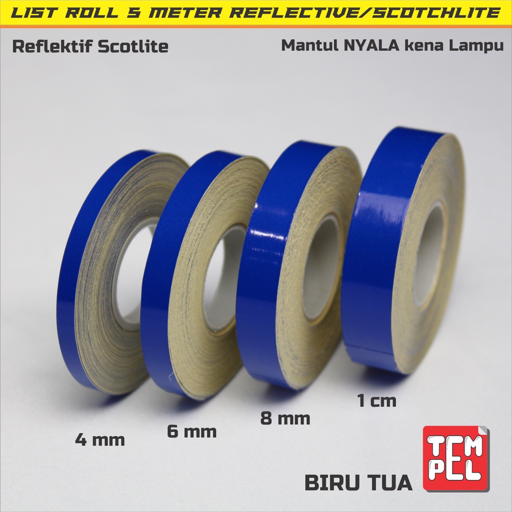 Jual STIKER List roll velg 4mm/6mm/8mm/1cm/1.5cm Reflektif Scotlite ...