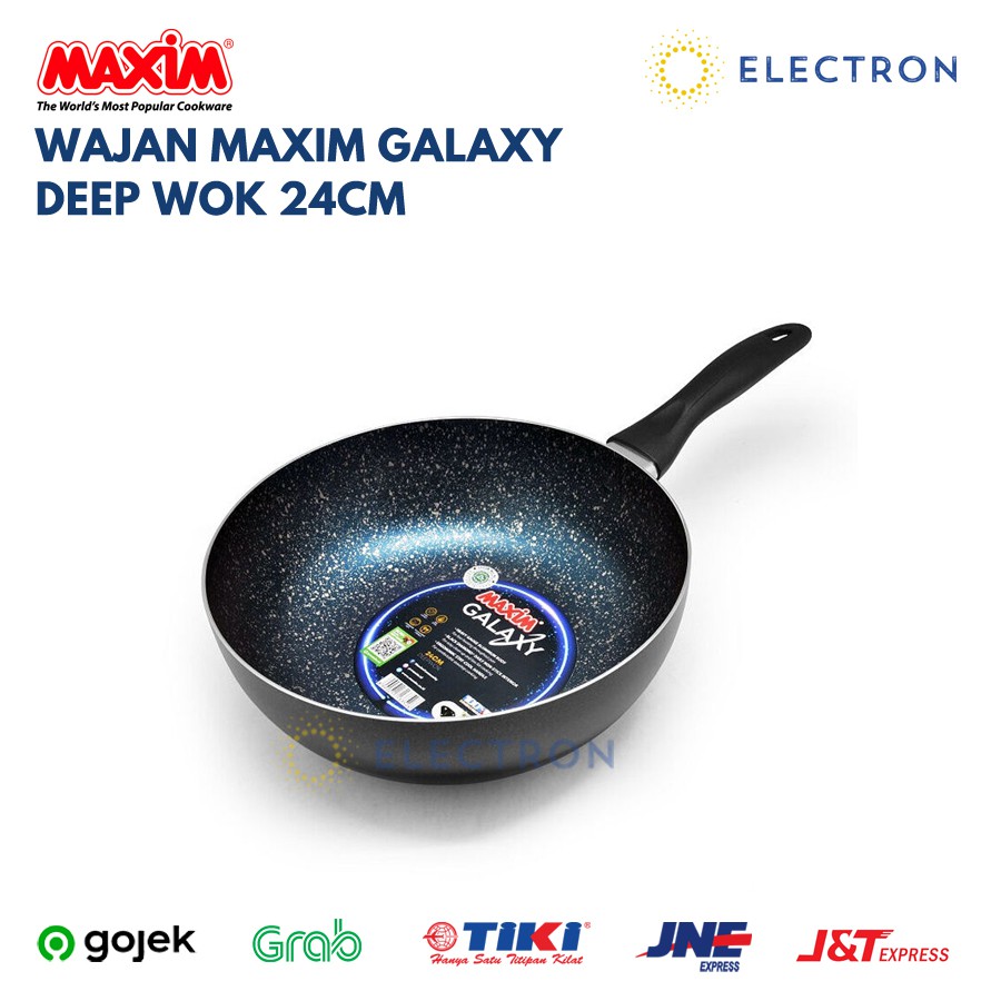 Jual Maxim Galaxy Deep Wok 24 cm Deepwok Teflon 24cm Panci Black Diamond Wajan Penggorengan Anti ...