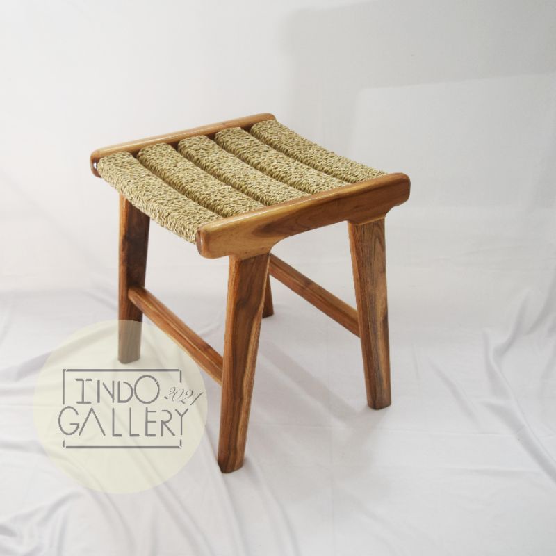 Jual RELETA STOOL KURSI KAYU JATI TEAK DAN ANYAMAN DAUN PANDANKursi ...