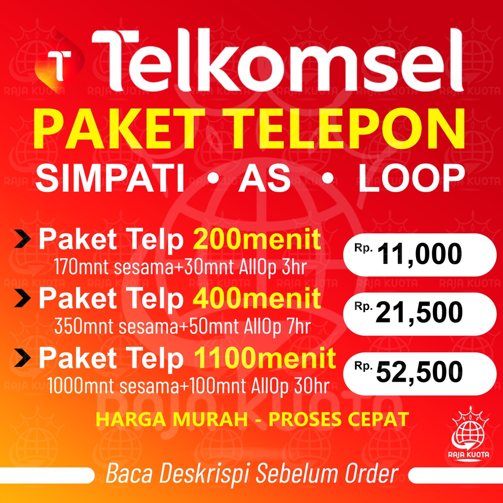 Jual Paket Nelpon Telkomsel Simpati As dan Loop Bulanan 30 Hari ...