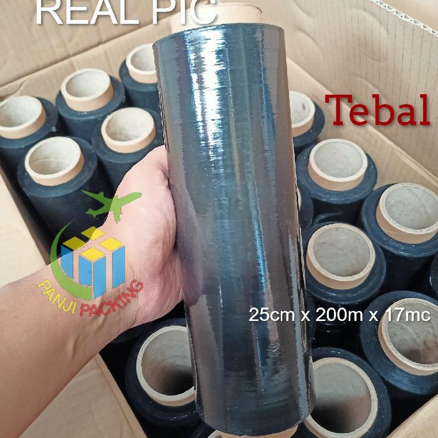 Jual Stretch Film Hitam 25Cm X 200M Plastik Wrapping Tebal Plastic Wrap ...
