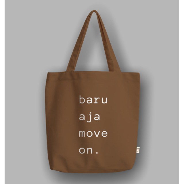 Jual Tas Tote Bag Kanvas Motif Tulisan MOVEON Resleting Tas Selempang ...