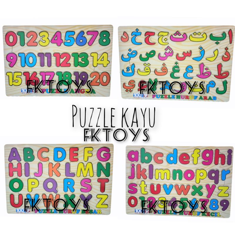 Jual Puzzle kayu huruf angka hijaiyah_mainan kayu edukasi -puzel murah ...