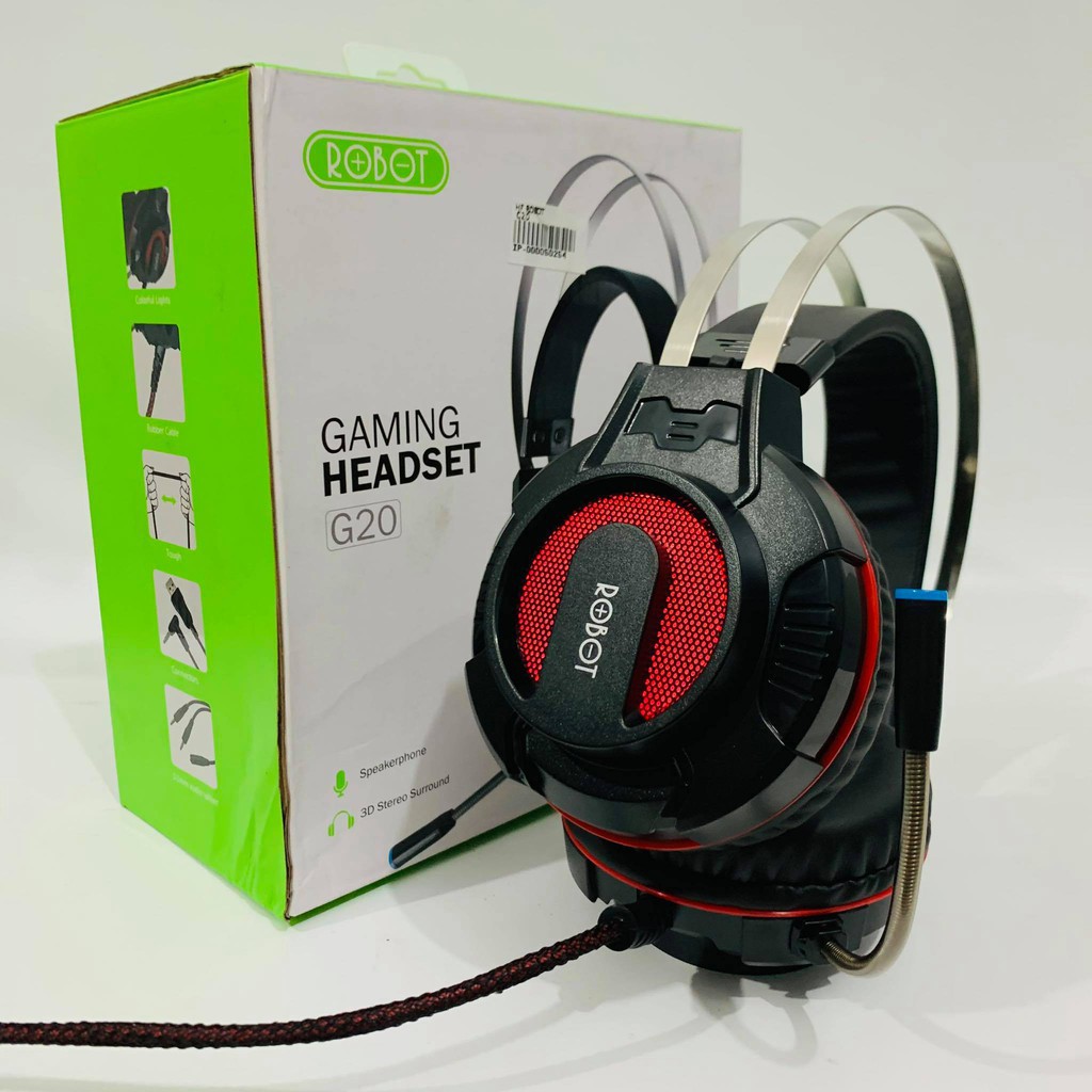 Jual ROBOT RH-G20 Headphone Gaming Wired Headset Wired Earphone 7 LED ...
