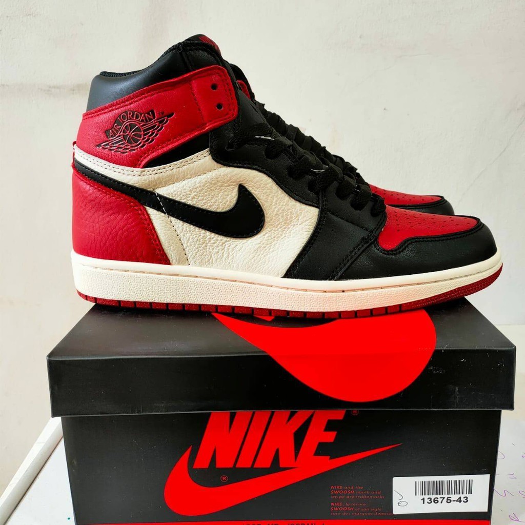 Jual Nike Air Jordan 1 High Retro Bred Toe | Shopee Indonesia