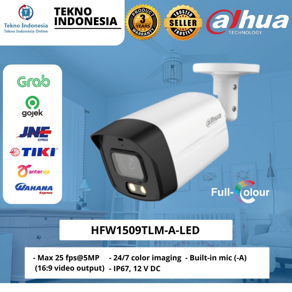 Jual Dahua HFW1509TLM-A-LED 5MP Full color Audio LED outdoor CCTV ...