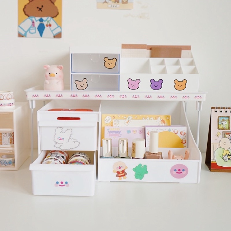 Jual Rak meja stationery Korea Aesthetic/Storage Organizer/ Rak lipat ...