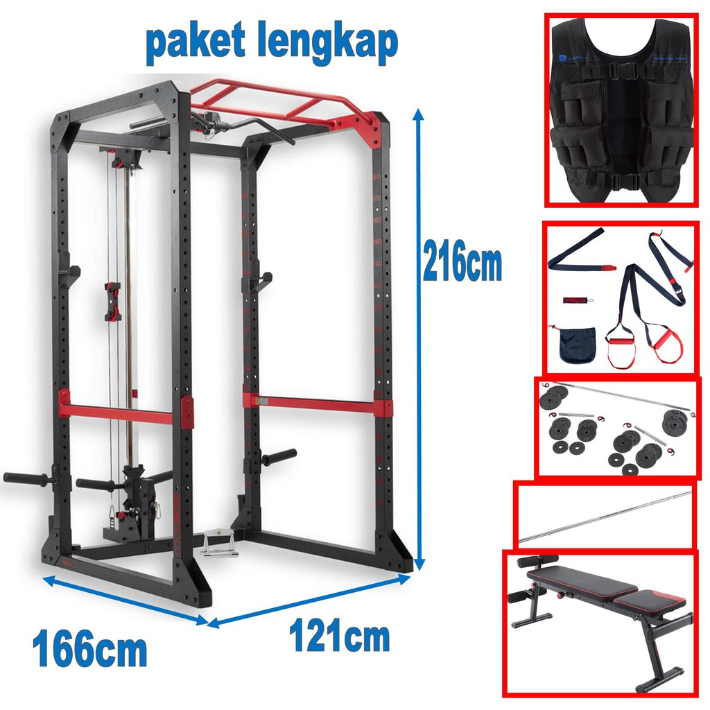 Jual home gym smith machine monster force usa alat fitnes multi fungsi ...