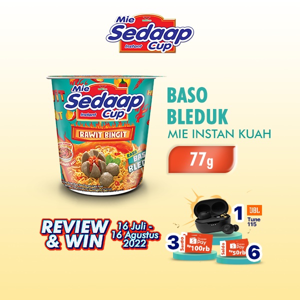 Jual Sedaap Mie Instan Cup Baso Bleduk 77 gr | Shopee Indonesia