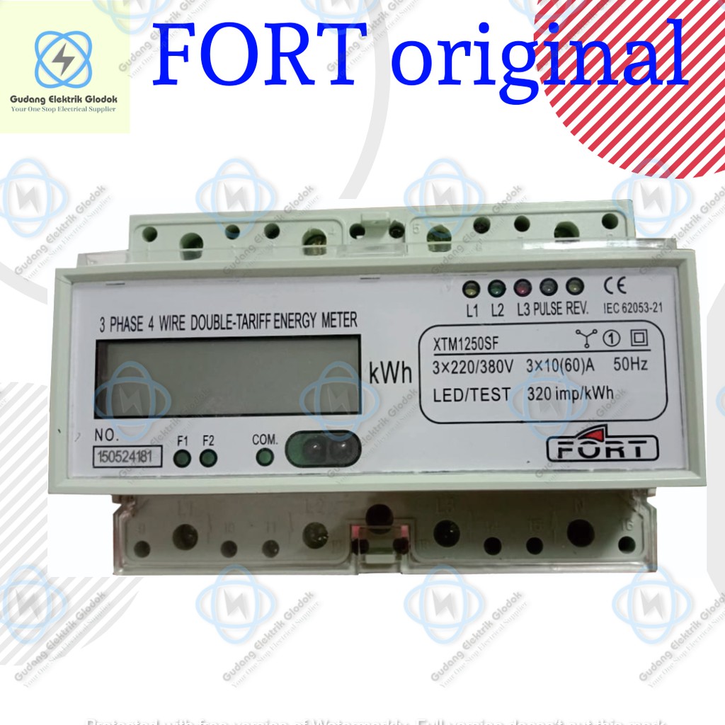 Jual KWH METER DIGITAL 3 PHASE DOUBLE TARIF BY CT, XTM1250SFCT - FORT | Shopee Indonesia