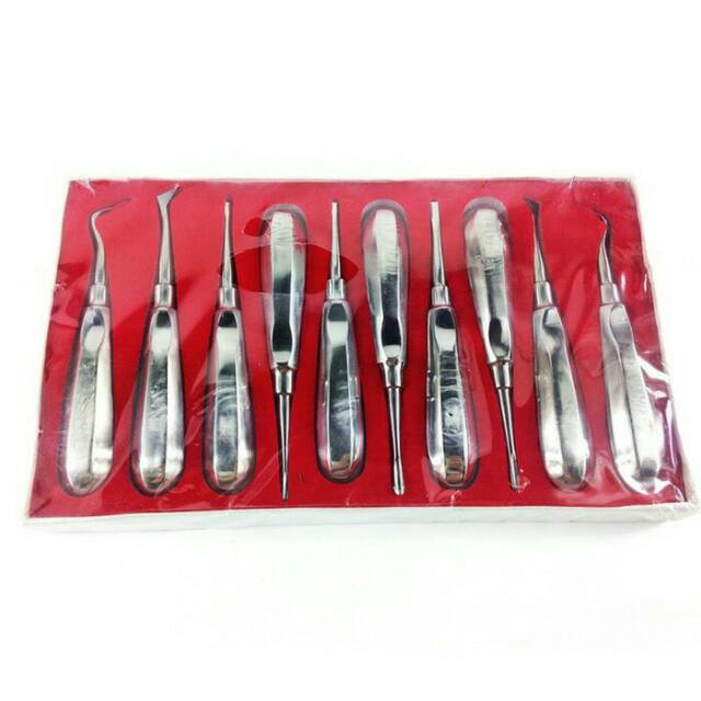 Jual Alice dental bein set dewasa isi 10 root elevator luxator cryer alat instrumen tang cabut ...