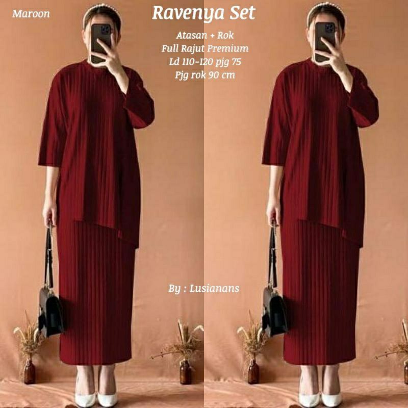 Jual SET RAVENYA KNIT ARMY/ SET BAJU MUSLIM TERBARU / SET PAKAIAN ...