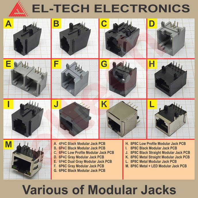 Jual 8P8C RJ45 LAN Modular Jack PCB Metal Pelindung Lurus Konektor ...