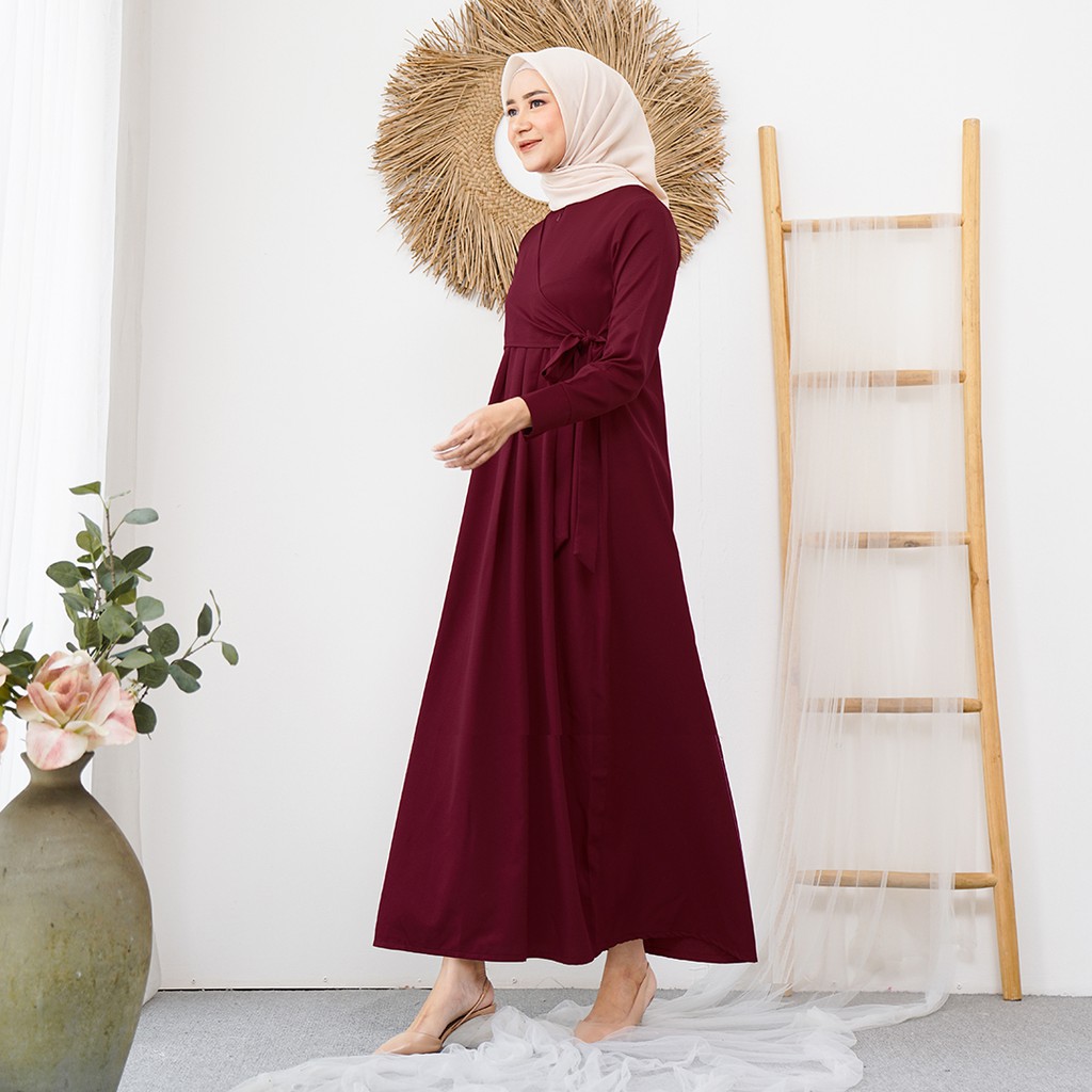 Jual Wulfi Gamis Raya Maroon | Shopee Indonesia
