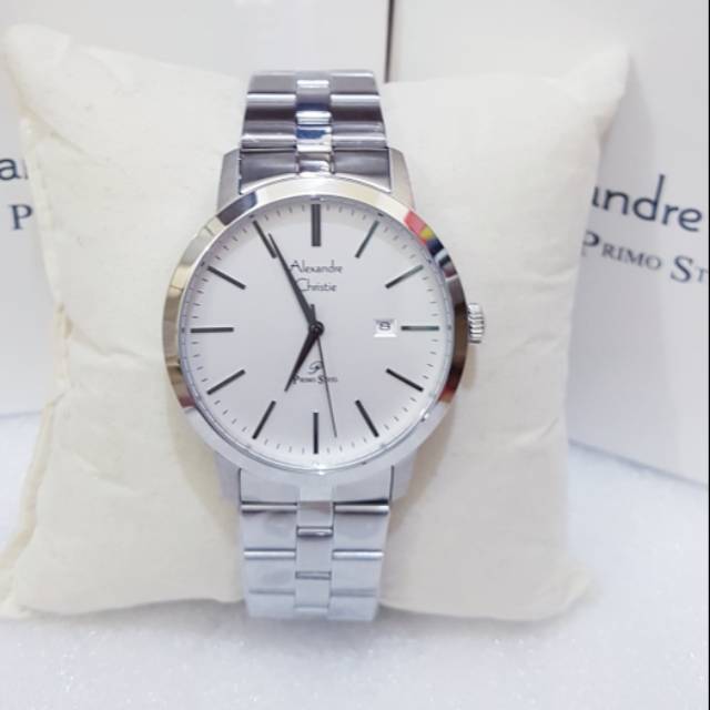Jual Jam tangan pria alexandre christie AC 1007 original silver white ...