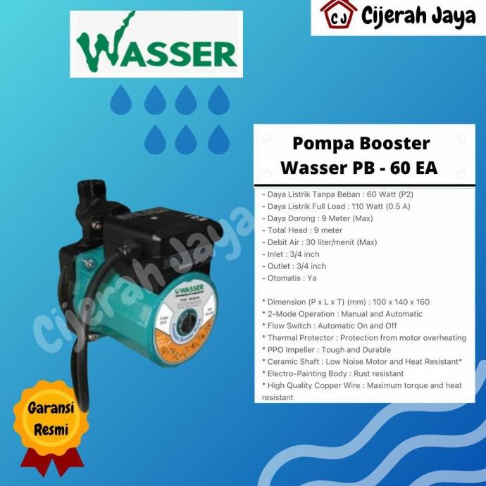 Jual Mesin Pompa Air Dorong Wasser PB 60 EA / Booster Pump Pompa ...