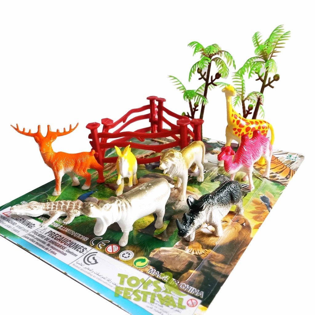Jual Mainan Set Miniatur Zoo Animal Hewan Hutan Multiwarna | Shopee ...