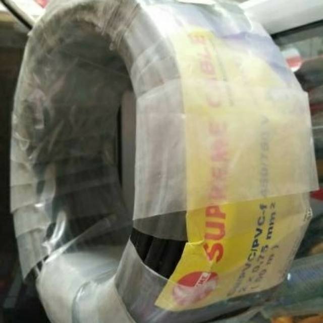 Jual kabel listrik kabel NYYHY 2X0,75 2X0.75 SUPREME KABEL SERABUT HITAM 50 meter KHUSUS GOSEND ...