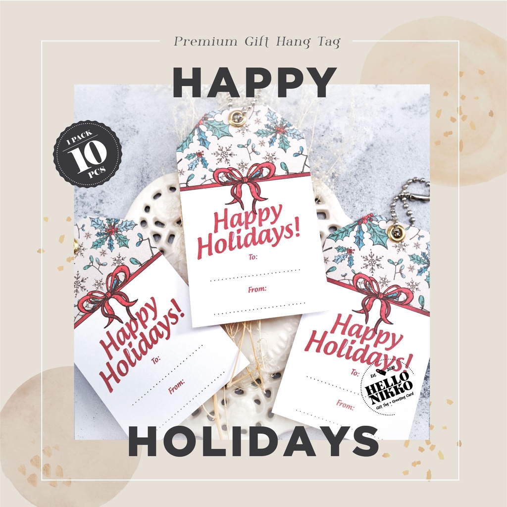 Jual Happy Holidays Gift tag - Hang tag kartu ucapan kado sticker ...