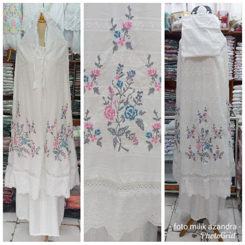 Jual mukena bordir strimin swarosky khas bukittinggi padang | Shopee ...