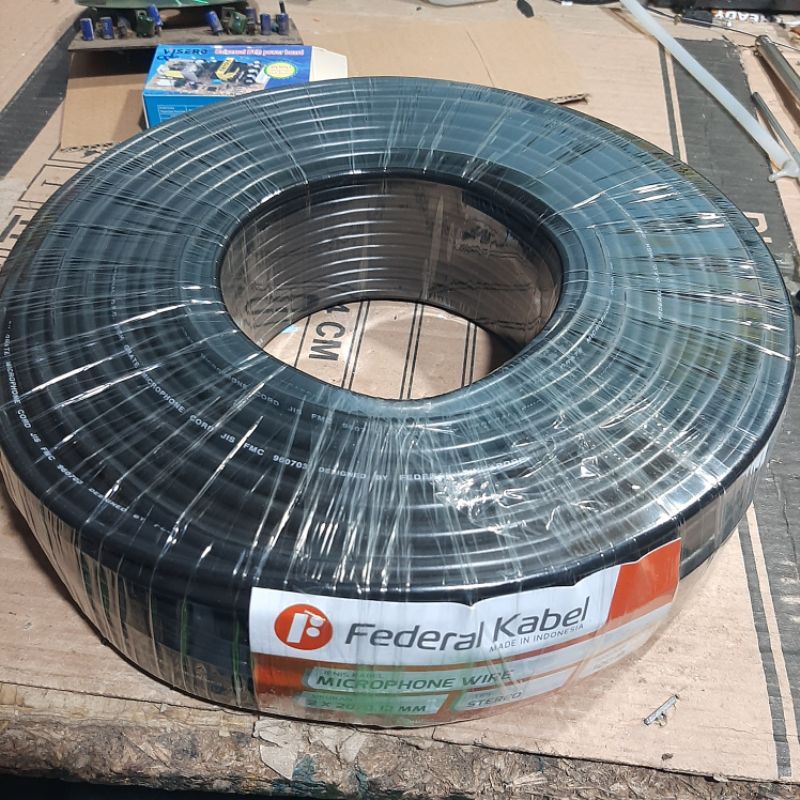 Jual KABEL MICROPHONE MICROFON HITAM FEDERAL 100M | Shopee Indonesia