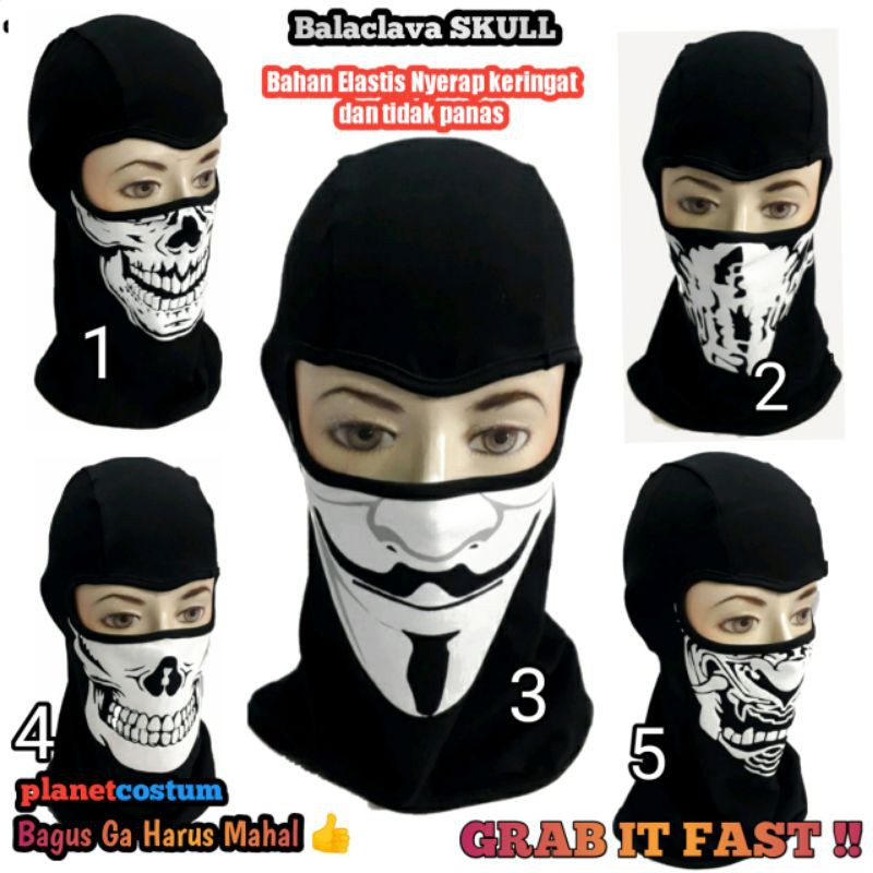 Jual Masker Topeng Balaclava skull bikers motor tengkorak anymous ...