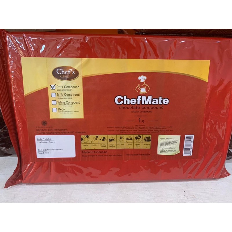 Jual chefmate 1KG chocolate compound / dark chocolate/coklat batang ...