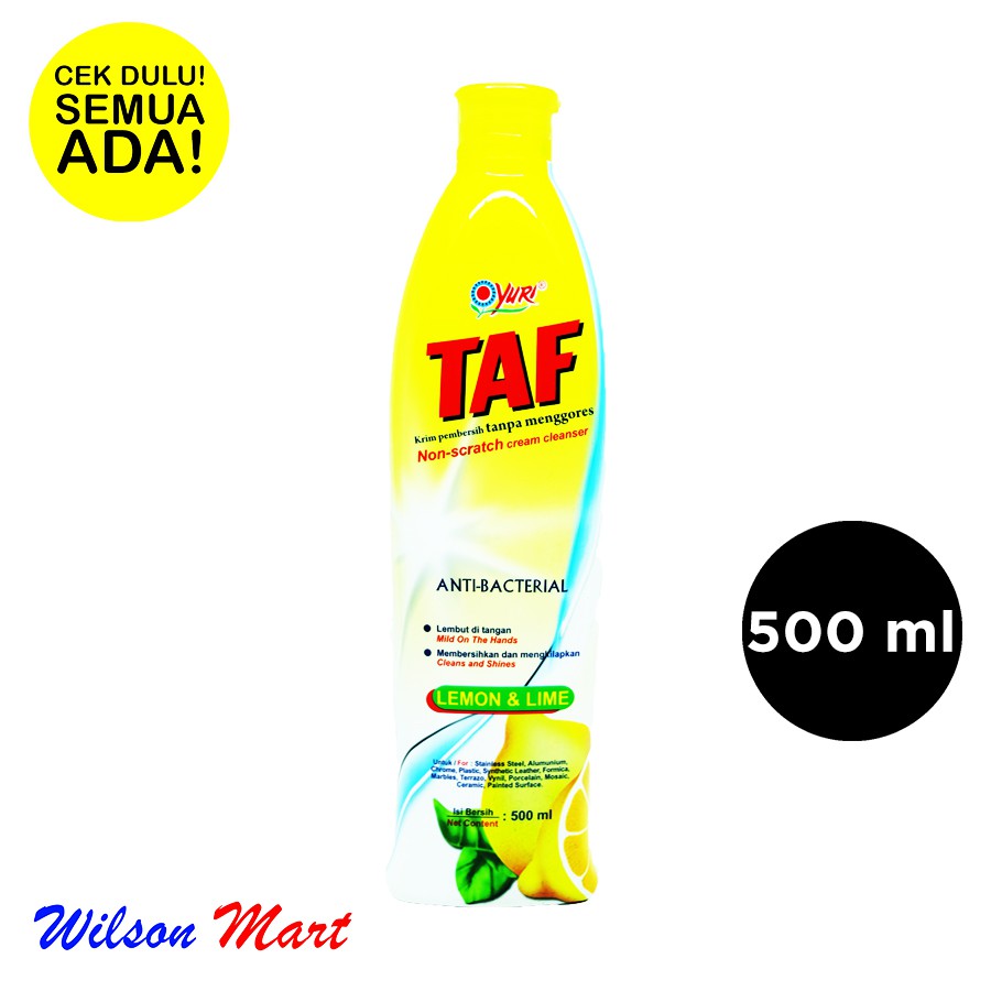 Jual YURI TAF KRIM PEMBERSIH TANPA MENGGORES LEMON LIME KUNING 500 ML ...