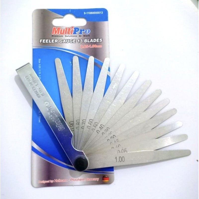 Jual Feeler Gauge MULTIPRO 13 Blades Feeler Puller MULTIPRO 0.05-1.00 ...