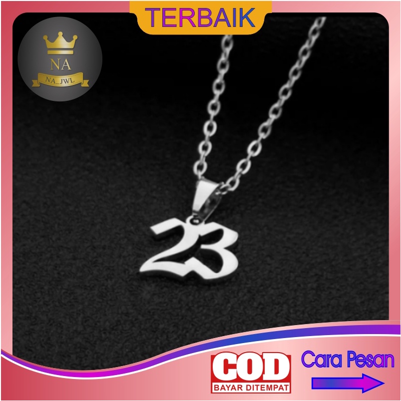 Jual Kalung angka inisial huruf titanium anti karat lapis emas wanita ...