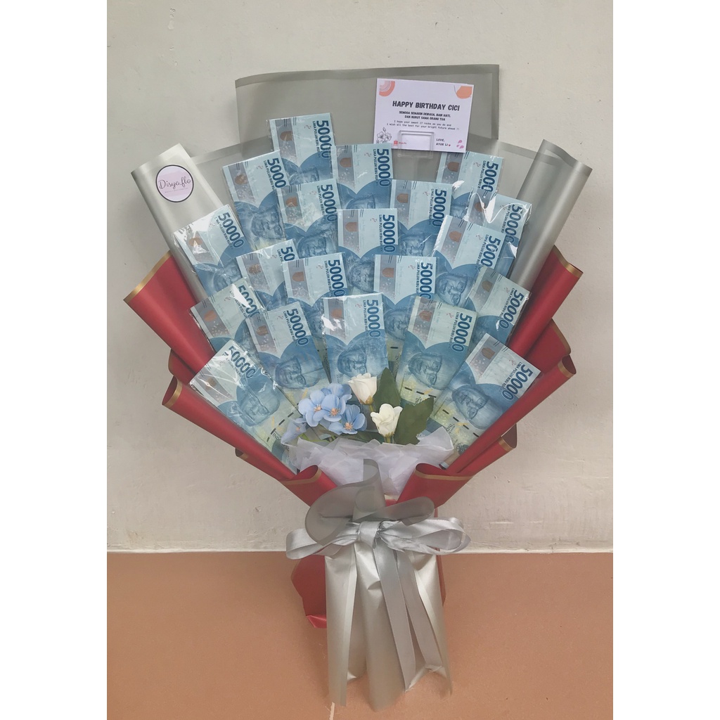 Jual Buket Uang Asli Pecahan Rp.50.000 , Bucket Untuk Gift/Hadiah Kado ...