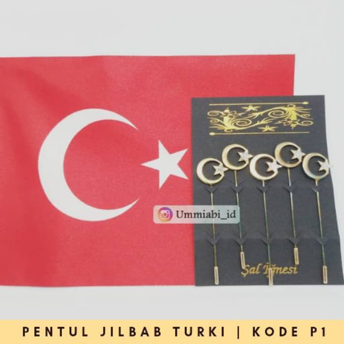 Jual Pentul Jilbab Turki Original Model Lambang Turki TERLARIS | Shopee ...
