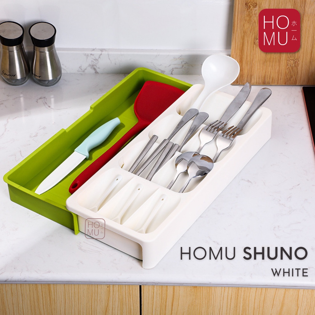 Jual HOMU SHUNO M DRAWER ORGANIZER SENDOK GARPU SPATULA CUTLERY STORAGE ...
