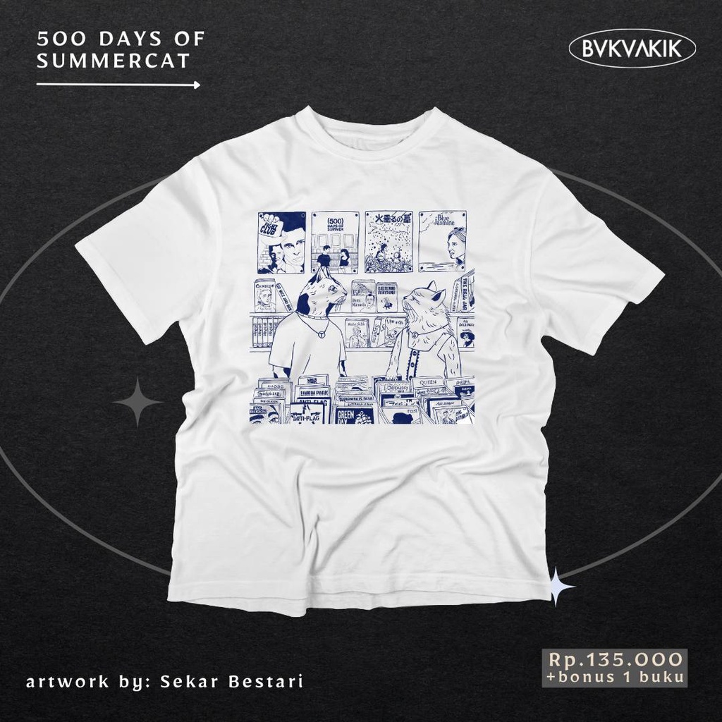 Jual Kaos 500 Days of SummerCat | Shopee Indonesia