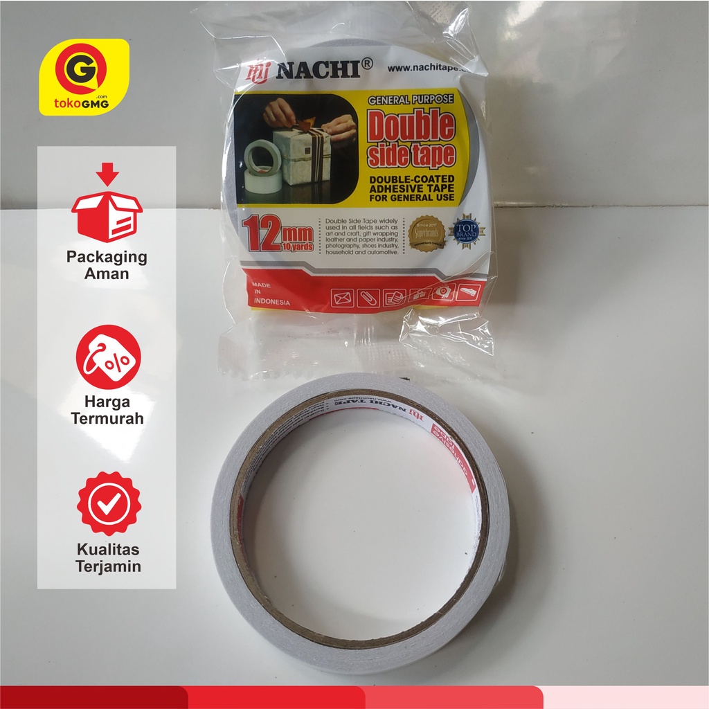 Jual Lem Double Tape Dobel Tip Dabel Tip 12 mm 10 yard | Shopee Indonesia