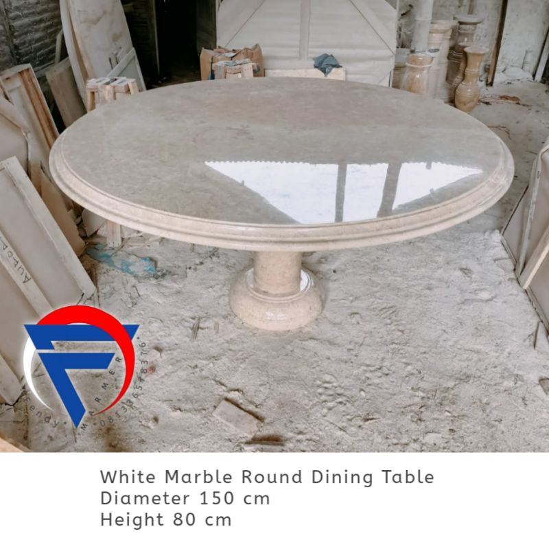 Jual Meja makan bulat besar marmer putih | Shopee Indonesia