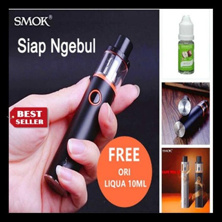Jual Vapor Rokok Elektrik SMOK Vape Pen 22 1650mAh FREE 10ML Import ...