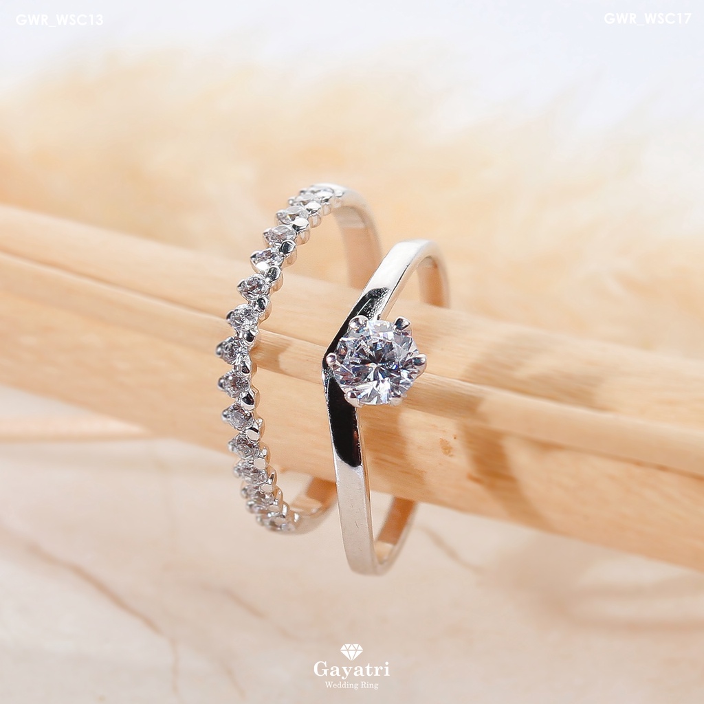 Jual Cincin Fashion Nikah Kawin Tunangan Lamaran Emas Putih Wanita Gold ...