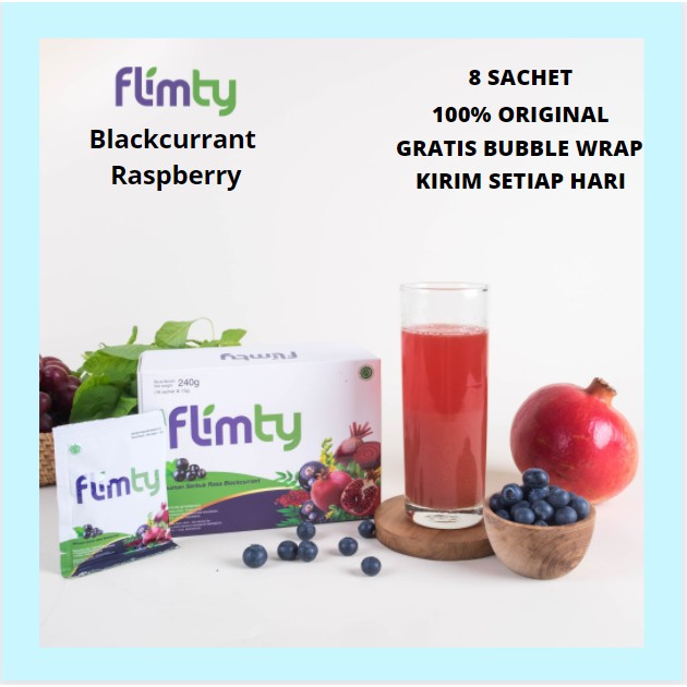 Jual FLIMTY 8 SACHET FIBER ORIGINAL RASA BLACKCURRANT / RASPBERRY SACET ...