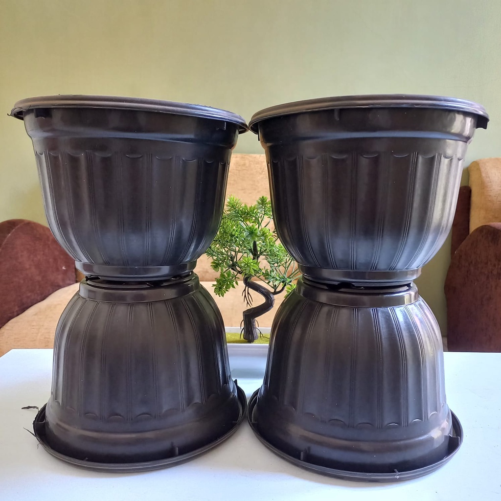 Jual Pot Matahari 25 Hitam / Pot bunga hitam 25/ Pot Tanaman hitam 25 ...
