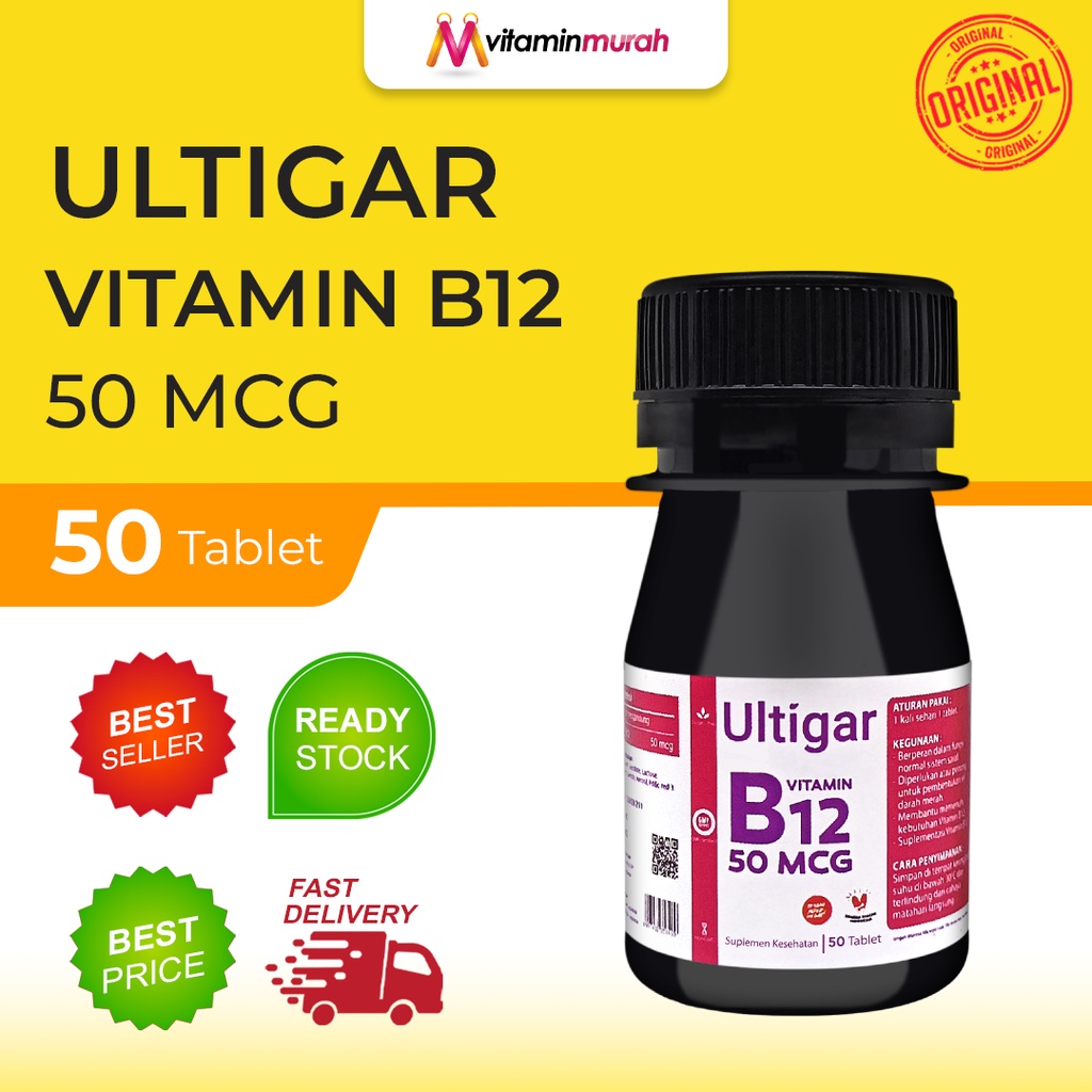 Jual ULTIGAR VITAMIN B12 50 mcg ISI 50 TABLET - SUPLEMEN KESEHATAN ...
