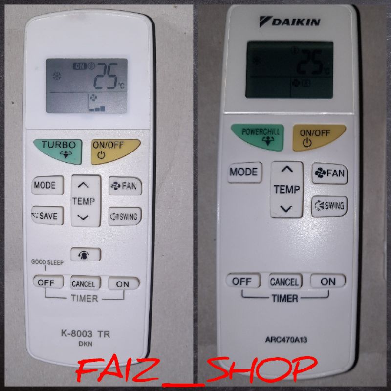 Jual Remote AC Daikin K8003TR Identik ARC470A13 Free Baterai | Shopee Indonesia