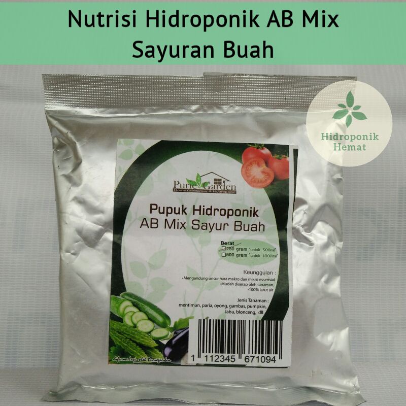 Jual Nutrisi Hidroponik AB Mix Sayuran Buah 250gr 100 Liter larutan ...